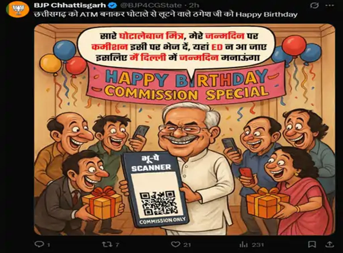 ठगेश जी को Happy Birthday, बीजेपी ने जारी किया कार्टून | Happy Birthday ...